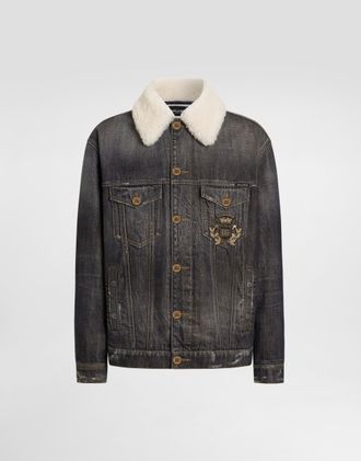 Dolce & Gabbana Jeansjacke Aus Denim Mit Logo-patch - Mann Jeans Mehrfarbig 48