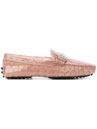 Tod's Loafer in Krokodilleder-Optik - Rosa