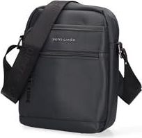 Pierre Cardin Sac à bandoulière pour homme Cuir végétalien Produit végétalien 18x25x6 cm 2081-ALAN09, gris, Taille unique