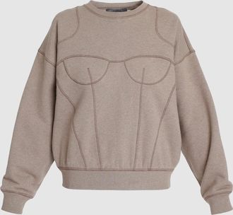 Ernest Leoty Sweatshirt Bra Cut Fleece Heather Hazelnut