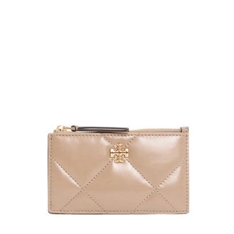 Tory Burch Tory Burch Portemonnaie - Quilted Leather Zip Case In Taupe - Gr. unisize - in Beige - f&uuml;r Damen