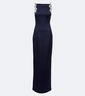 Rachel Gilbert Verzierte Robe Oryx aus Cr&ecirc;pe