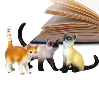 Generico Katzenfiguren, p&auml;dagogisches Modell mit Tieren, 3 St&uuml;ck, Tischdekoration f&uuml;r K&auml;tzchen, f&uuml;r Kinder, Halloween, Weihnachten, Geburtstag, Wohnzimmer, Sch