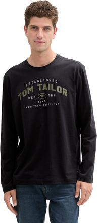 Tom Tailor Tom Tailor Herren 1039895 Longsleeve T-Shirt, 10916 - Almost Black, L EU