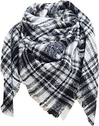 Generic ÉCharpe Pour Femme Foulards DAutomne-Hiver Pour Classique à Franges Et à Carreaux Chaude Douce Et éPaisse Grande Couverture ChâLe Basiques Classique