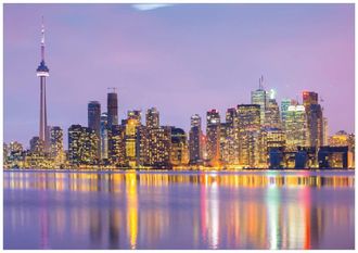 Wallario Poster - Toronto Skyline - Kanada am Abend in Premiumqualität, Größe: 70 x 100 cm (Riesenposter)