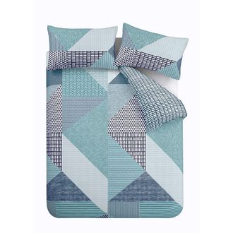 Catherine Lansfield Larsson Geo Easy Care Single Duvet Set Teal