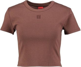 HUGO BOSS Damen Cropped T-Shirt DELANOR Slim Fit