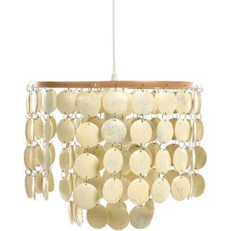 Beliani Beliani - Lustre Boho Suspendu en Coquilles de Noix de Coco Beige Clair Parangi