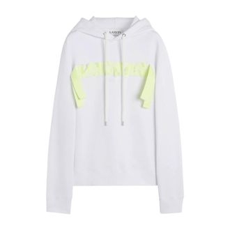Lanvin Curb Blanc Vert Hoodie - - Sweatshirts & Hoodies - Herren - Wei&szlig; - L