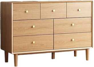 Generic Massivholz Aufbewahrungsschrank Schlafzimmer Wohnzimmer Schubladenschrank (120x42x80cm 7 Schubladen)