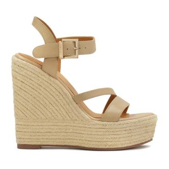 Kazar Ledersandalen auf einem schnurbedeckten Absatz - - Shoes - Damen - Beige - 38 EU