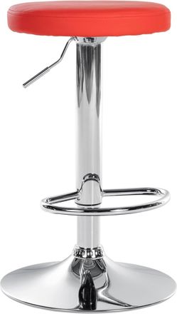 Clp Barhocker Ponte Kunstleder I Höhenverstellbarer Stuhl, Farbe:rot, Gestell Farbe:Chrom