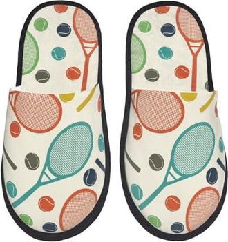 Generic Accueil Pantoufles Raquette Et Balle De Tennis Doux Pantoufles De Maison Chaud Chausson Hotel Pour Automne Voyage H&ocirc;tel M