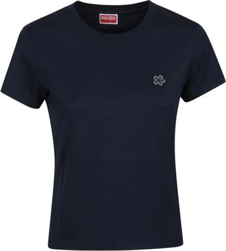 Kenzo Femme, Tops, Bleu, Taille: 38 FR Gots Boke Flower Crest Classic T-Shirt