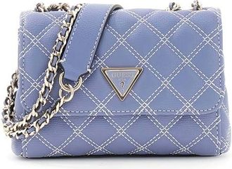 Guess sac &agrave; &eacute;paule bandouli&egrave;re Giully II Mini 2 Compartment Convertible Flap Grey Blue bleu gris