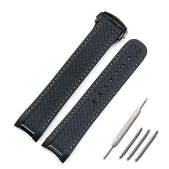 Generic F&uuml;r Hippocampus 300 AT150 8900 Meter Marine Rubber Butterfly Buckle Uhrenarmband 20 mm Silikonarmband