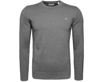 GANT Rundhalspullover Classic Cotton C-Neck Herren Hoodie, Sweatshirt, Pulli, Strickpullover, Hoody