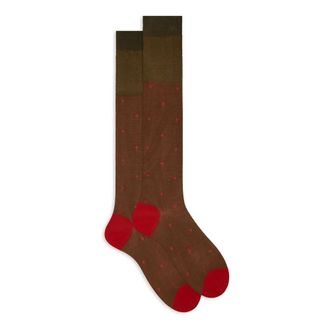 Gallo Gallo, Homme, Sous-vêtements, Multicolore, Taille: M Chaussettes longues en coton vert pour hommes avec des pois sur une base irisée