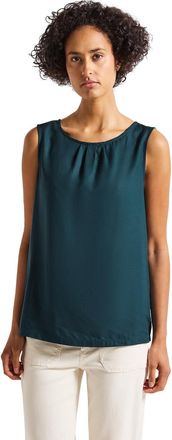 Street One Damen 3411873 Blusentop Mit Raffung, Tide Blue, 46 EU