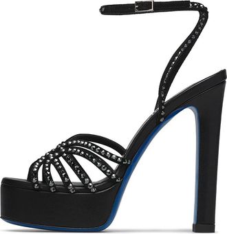 Loriblu Femme, Chaussures, Noir, Taille: 40 EU Sandales Plateformes Orn&eacute;es de Cristaux