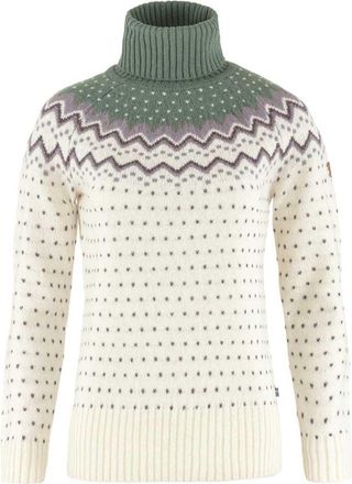 Fj&auml;llr&auml;ven Fjallraven Damen &Ouml;vik Knit Roller Neck W pullover, Chalk White-Patina Green, L EU