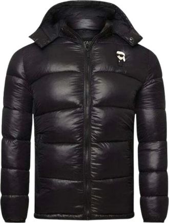 Karl Lagerfeld Homme, Vestes, Noir, Taille: 4XL Blouson &agrave; Capuche