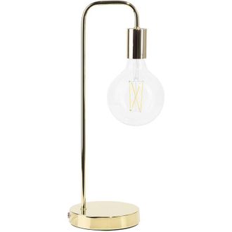 Beliani Lampe de Table à Poser avec Socle en Métal Doré pour Ampoule Filament E27 Max 40W Éclairage Tendance pour Salon ou Chambre Moderne et Urbaine Beliani