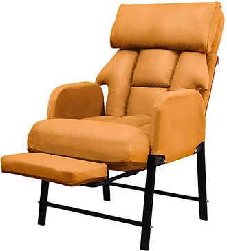 Generic Convertible Sleeper Chair with Footstool - 5-Position Adjustable Armchair Sofa for Work, Study, Leisure & Relaxation - Upholstered Single Bed Chair (O
