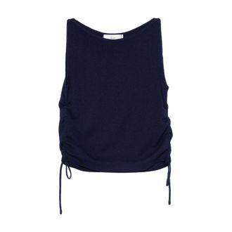 Dunst Ruched Knit Tank Top - - Tops - Damen - Blau - L
