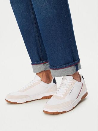 Tommy Hilfiger Sneakers Th Basket Core Leather Suede Mix FM0FM05881 Wei&szlig;