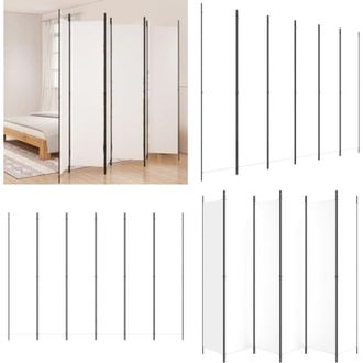 vidaXL 6-tlg. Paravent Wei&szlig; 300x220 cm Stoff - Paravent - Raumteiler - Zimmerabtrennung - Sichtschutz - Wohnraumgestaltung - Home & Living