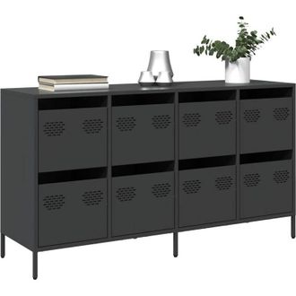 vidaXL Buffet noir 135x39x73,5 cm acier lamin&eacute; &agrave; froid - Vidaxl