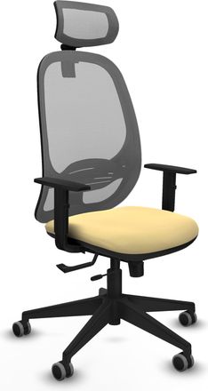 Piqueras y Crespo Drehstuhl mit 1D-Armlehnen, h&ouml;henverstellbare Lendenwirbelst&uuml;tze und h&ouml;henverstellbares Kopfteil und Neigungsverstellung. Ausgestattet mit Syncro/Tras