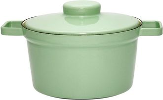 Riess 2106-202, Topf mit Deckel, Durchmesser 24 cm, Inhalt 3.5 Liter, SLOW GREEN, AROMAPOTS, Truehomeware, Emaille, Induktion