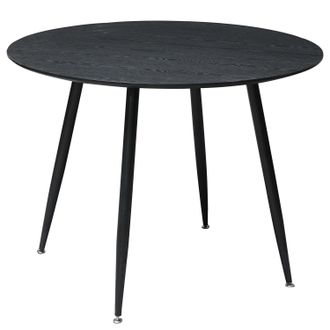 KIYDOO home24 Esstisch Towe &Oslash; 100cm Schwarz/Eiche Schwarz