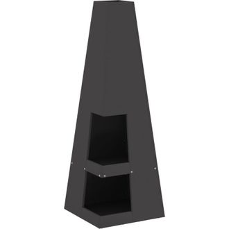 vidaXL Feuerstelle Schwarz 35 x 35 x 100 cm Stahl vidaXL