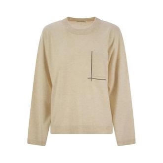Brunello Cucinelli Monili Chain-detail Rundhalspullover - - Knitwear - Herren - Beige - L