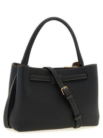 Tod's Womens Tim Top Handle Bag Black Calfskin Leather
