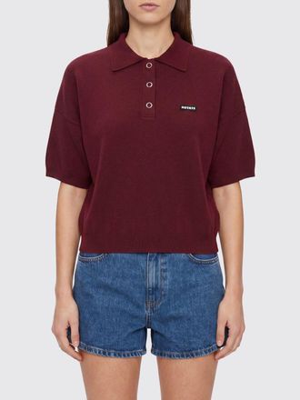 Rotate Strick-Poloshirt aus Woll- und Mohairmischung mit Kontrastlogo