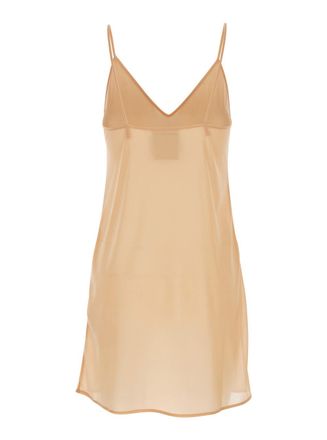 Semicouture Womens Slip Dress Beige Polyamide