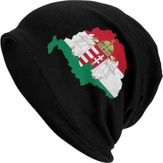 Generic Femme Homme Bonnet &Agrave; Revers Carte du Drapeau De La Hongrie Bonnets De Ski Chaud Bonnet dhiver Doux Hiver Chapeaux pour Quotidien Cyclisme Patinage