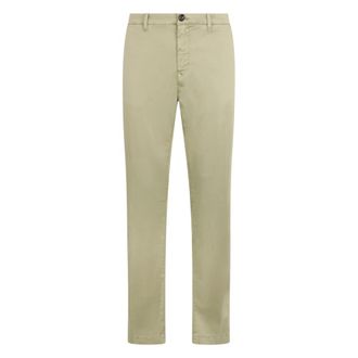 Moorer Hellkhakifarbene Hose mit geradem und schmalem Schnitt. - - Trousers - Herren - Gr&uuml;n - 2XL