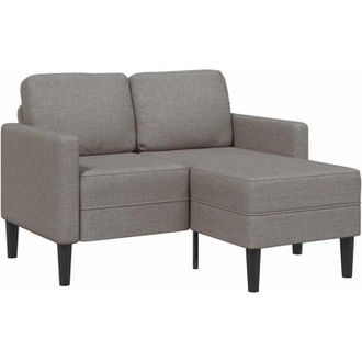 vidaXL Vidaxl - 2-Sitzer-Sofa mit Chaiselongue L-Form Taupe 125 cm Stoff