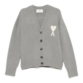 Ami Femme, Pulls, Gris, Taille: 38 FR Ami de Coeur Cardigan