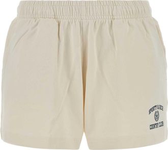 Sporty & Rich Varsity Crest Shorts - Beige