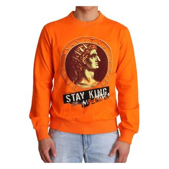 Dolce & Gabbana Orange King Ceasar Baumwollpullover - - Sweatshirts & Hoodies - Herren - Orange - XS