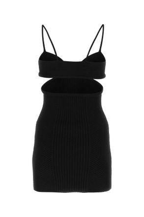 Off-white Womens Black Viscose Blend Mini Dress Abiti