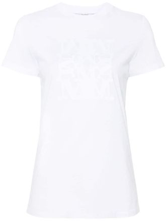 Max Mara t-shirt en coton à logo brodé - Blanc