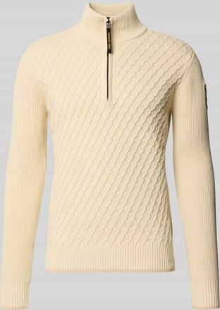 PME Legend Strickpullover mit Stehkragen und Rei&szlig;verschluss